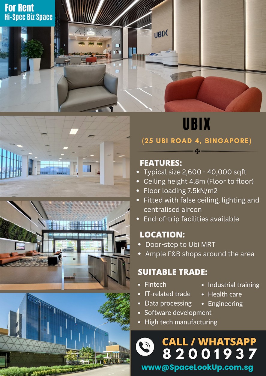 B1 Industrial Office For Rent at UBIX | Door Step to Ubi MRT